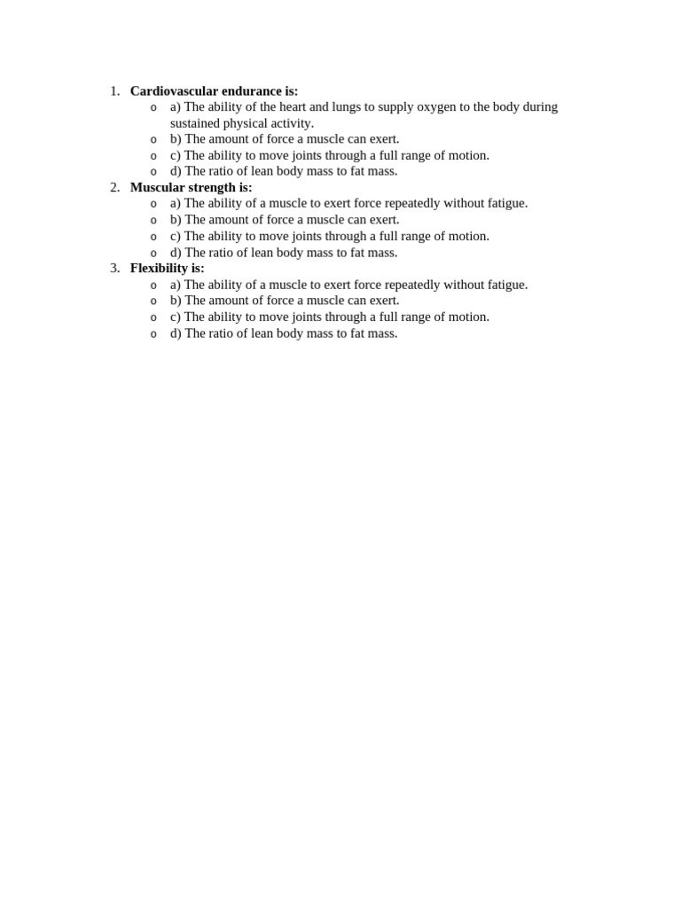 Understanding Cardiovascular Endurance | PDF | Wellness | History