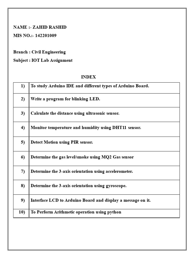 Iot Exp - Zahid.142201009 | PDF | Arduino | Accelerometer