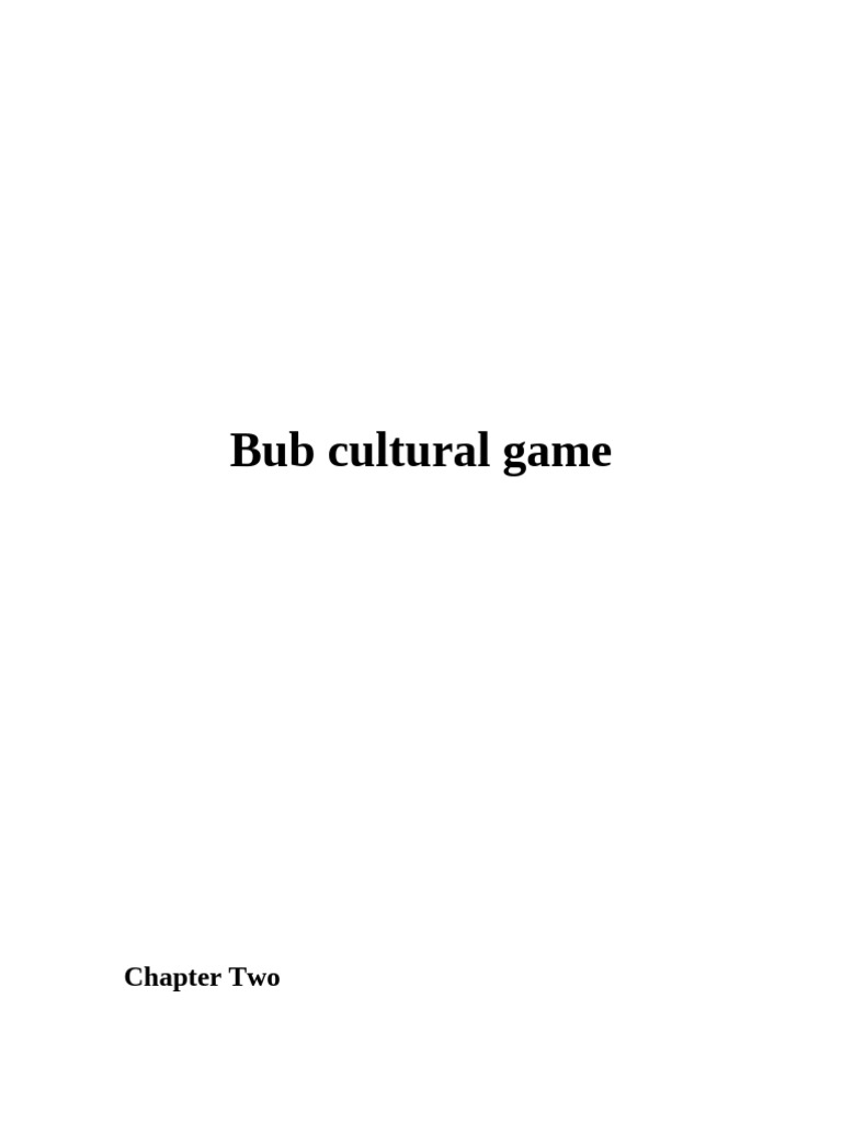 Bub Cultural Game | PDF | Sports & Recreation