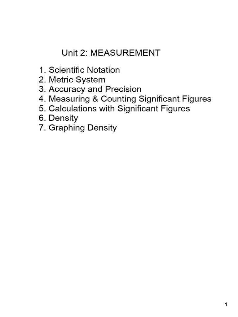 Scientific Notation and Measurement Concepts | PDF | Significant Figures | Density