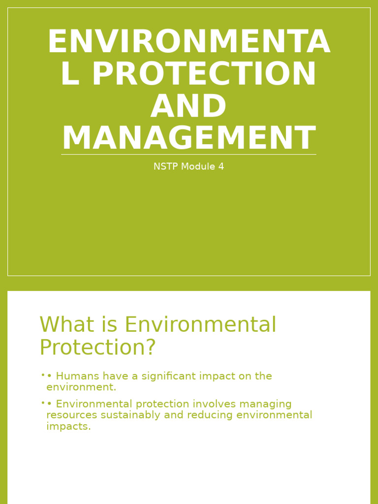 Environmental Protection and Management Presentation Updated | PDF ...