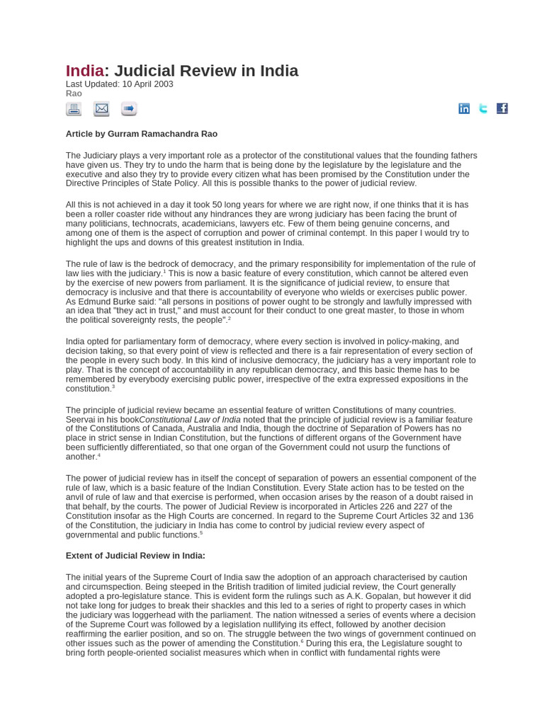 India | PDF | Judicial Review | Justice