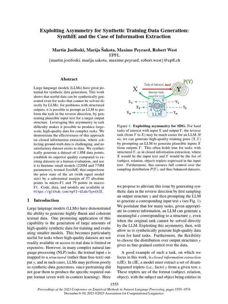 2023.emnlp Main.96SynthIE | PDF | Computing | Cognitive Science