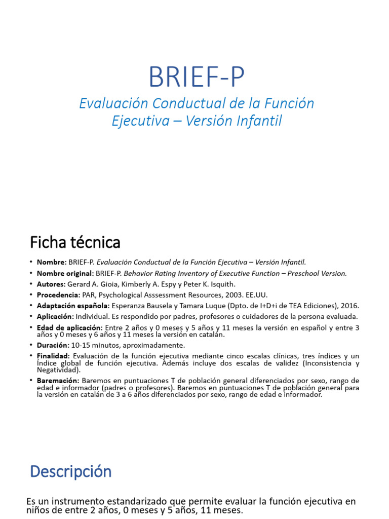 Fe Brief P | PDF | Espectro autista | Sicología