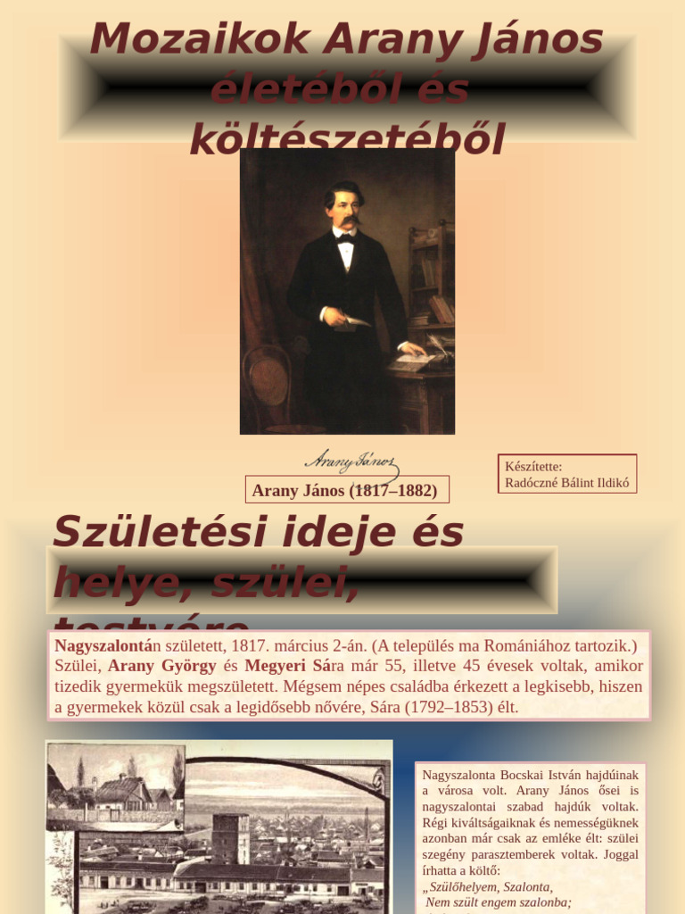 Arany János Élete És Pályaképe | PDF