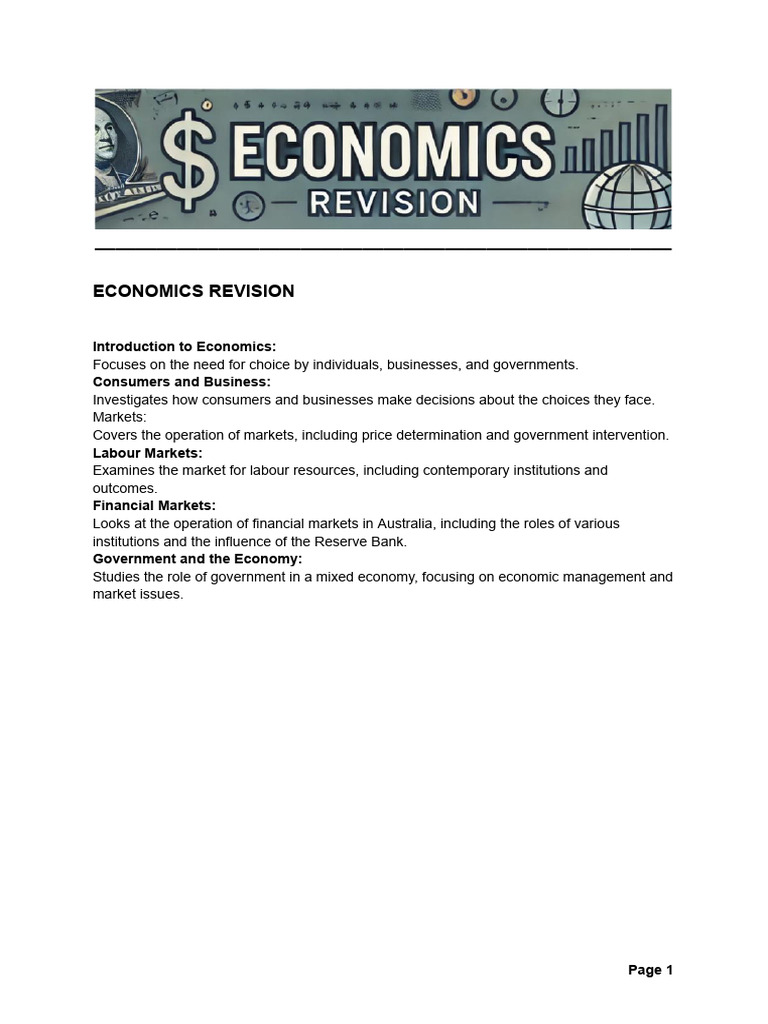 Economics Revision Guide: Key Concepts | PDF | Demand | Elasticity ...