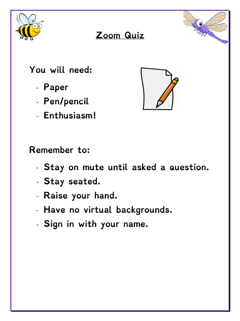 Zoom Quiz Instructions | PDF | Home & Garden