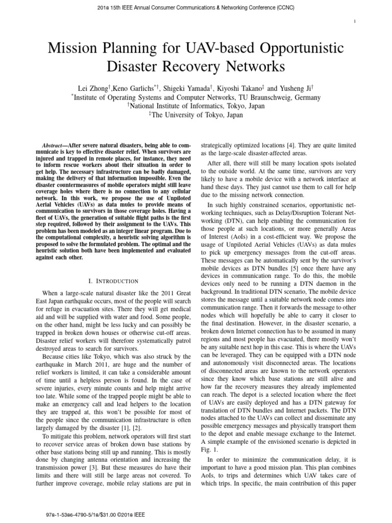Mission Planning For UAV-based Opportunistic | PDF | Mathematical ...