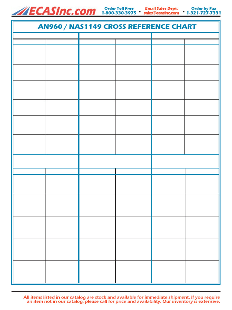 AN960/NAS1149 Cross Reference Chart | PDF | Materials | Chess