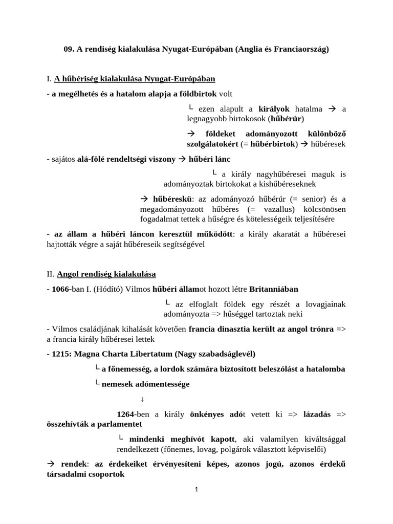 A Rendiség Kialakulása Nyugat-Európában (Anglia És Franciaország) | PDF A Rendiség Kialakulása Nyugat-Európában (Anglia És Franciaország) | PDF