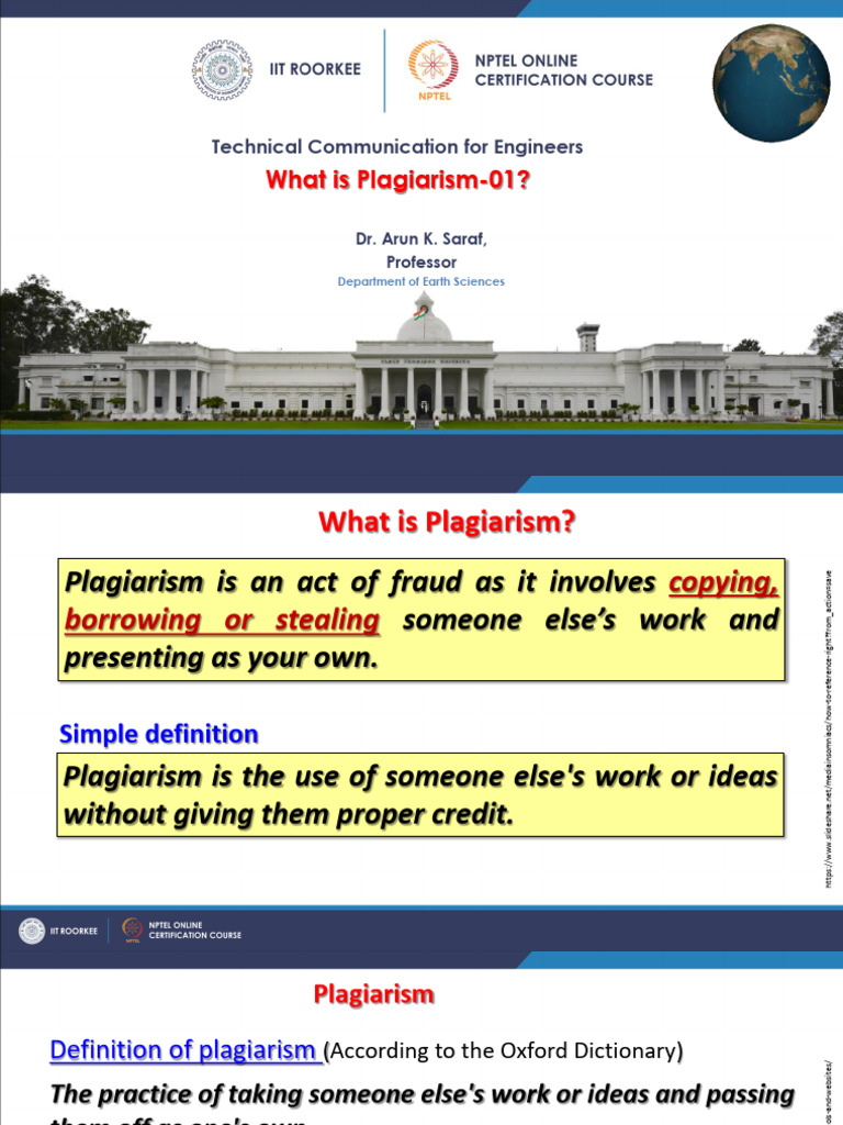 Week-4 Module -4 What is Plagiarism-01 | PDF | Plagiarism | Human ...