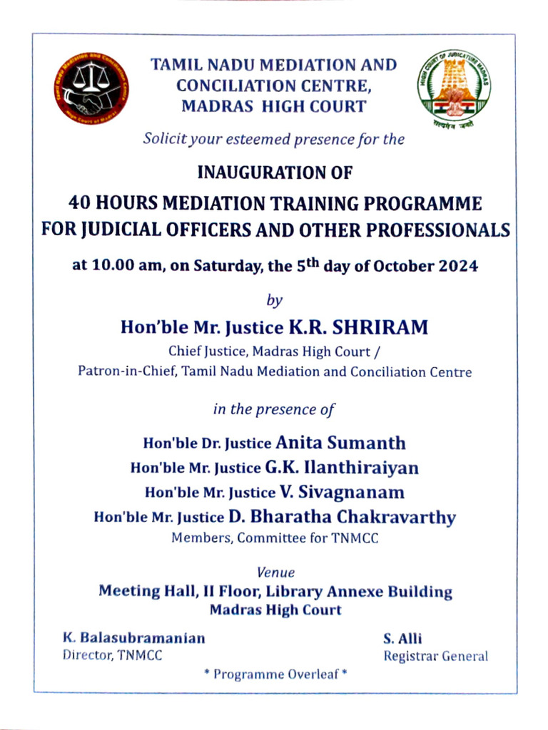 Mediation and Conciliation, Madras High Court | PDF