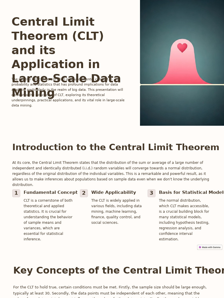 Central Limit Theorem CLT and Its Application in Large Scale Data ...