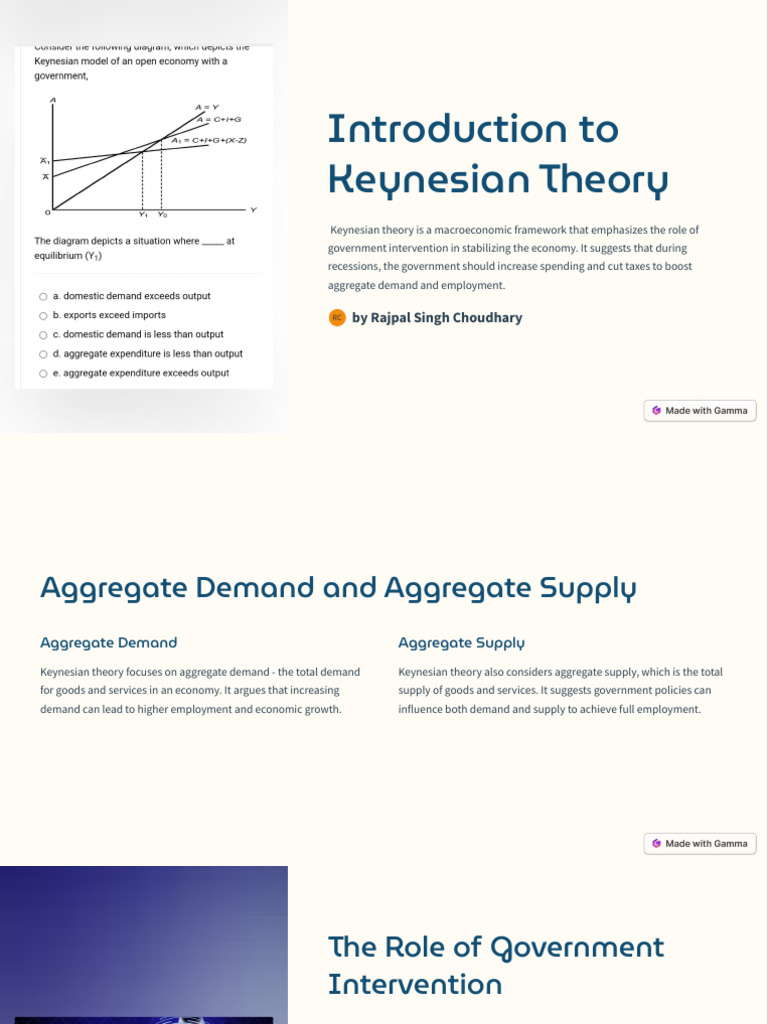 Introduction To Keynesian Theory | PDF | Fiscal Policy | Keynesian Economics