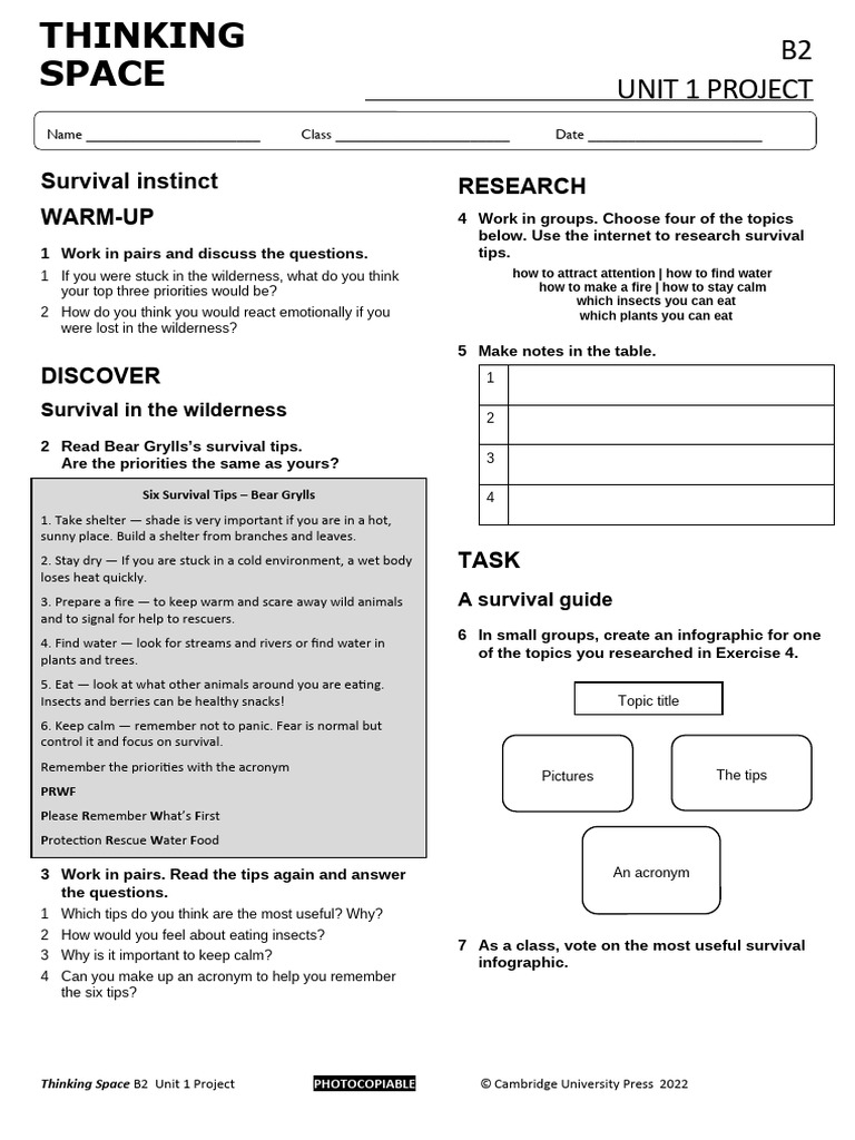 THKSP ES B2 Projects Unit 1 | PDF | Career & Growth