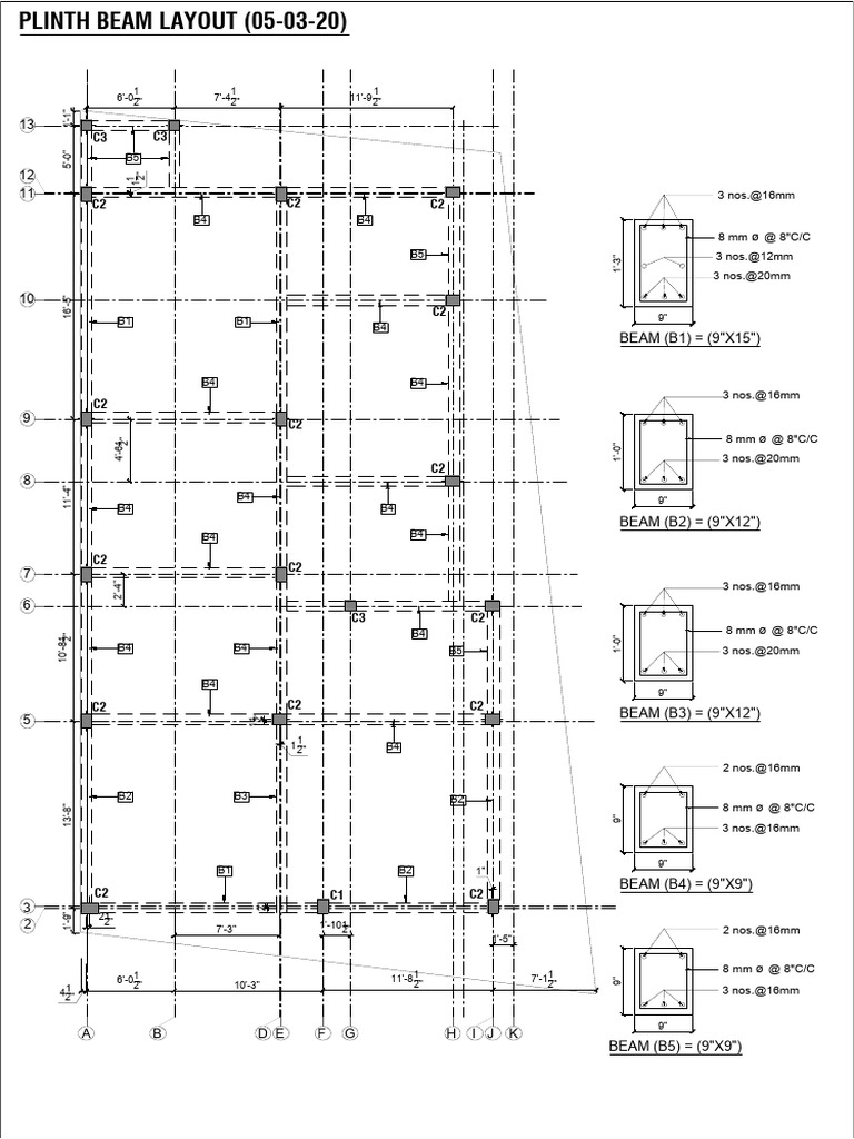 Plinth Beam Layout Specifications | PDF