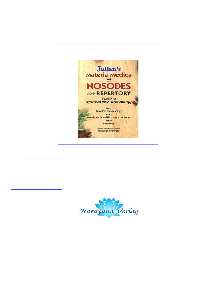 Julian's Nosodes Materia Medica Guide | PDF | Homeopathy | Allergy