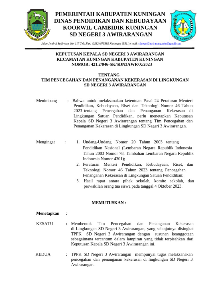 SK TPPK SDN 3 Purwawinangun | PDF | Kesehatan Holistik