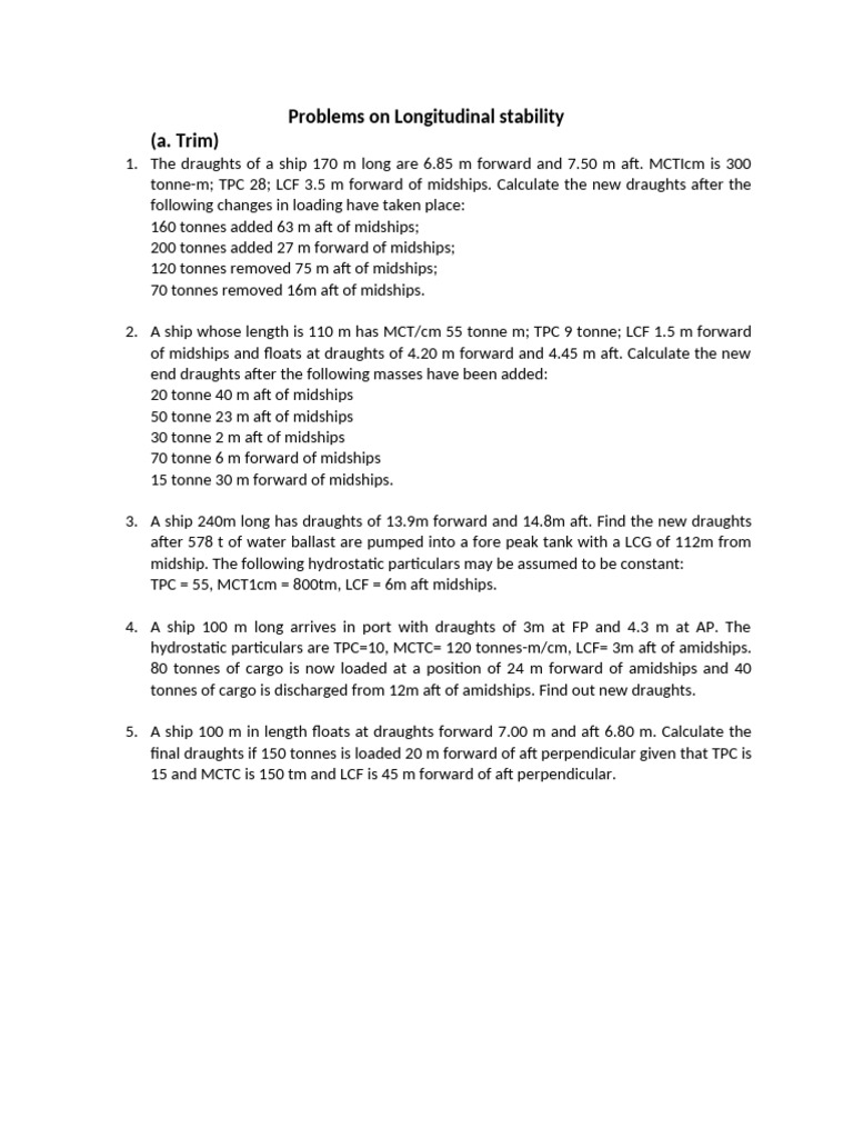 Problems On Longitudinal Stability (Trim) | PDF