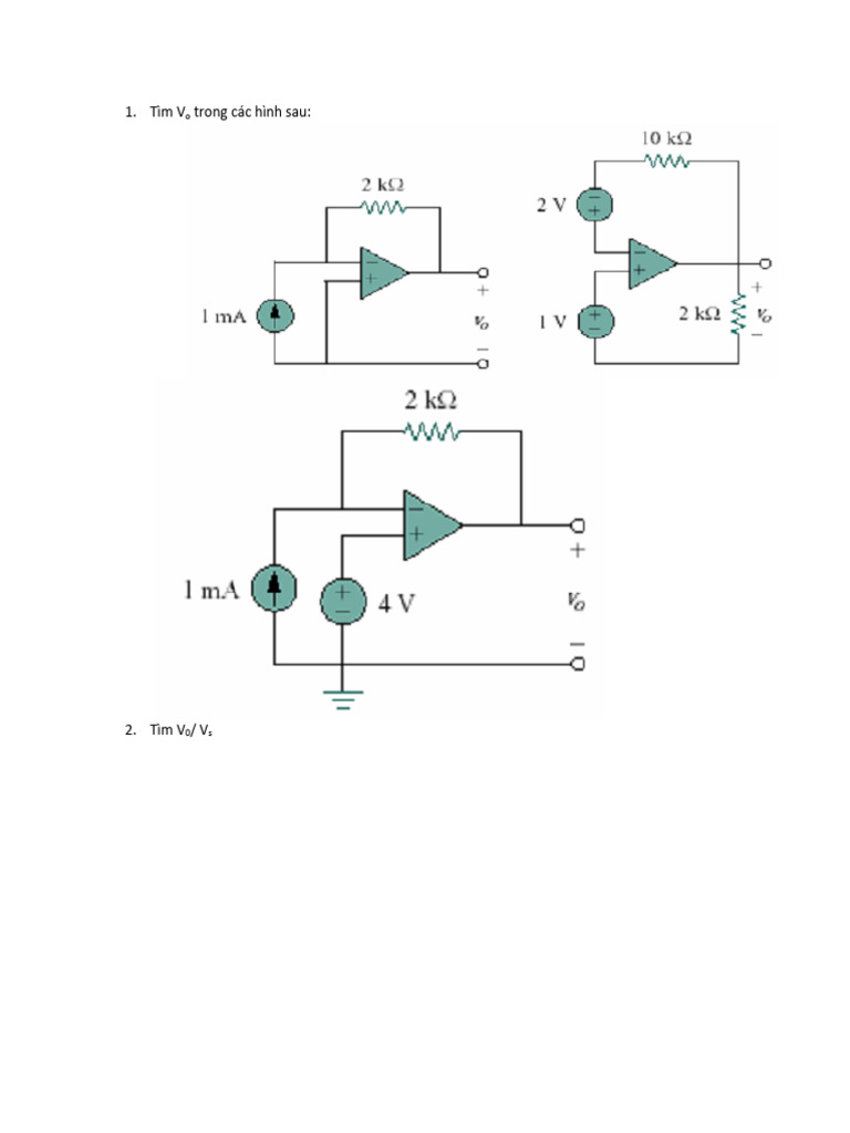 Bai Tap Ky Thuat Mach Dien Tu 2 - Op-Amp | PDF