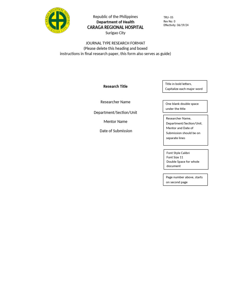 TRU Form 05 Journal Type Research Format | PDF | Attention Deficit ...