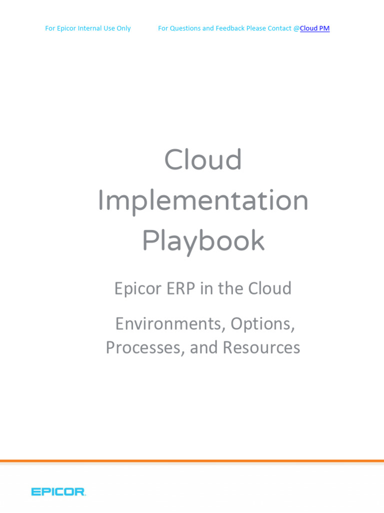 Cloud Implementation Playbook For Epicor ERP in The Cloud | PDF | Cloud Computing | Enterprise ...