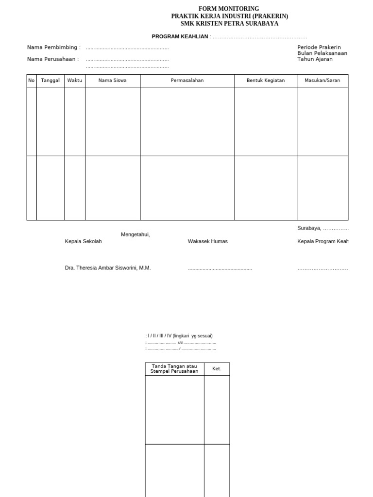 BLANGKO Monitoring PSG (Laporan) | PDF