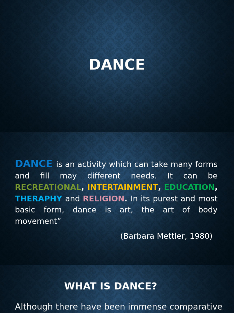DANCE | PDF | Dances | Entertainment