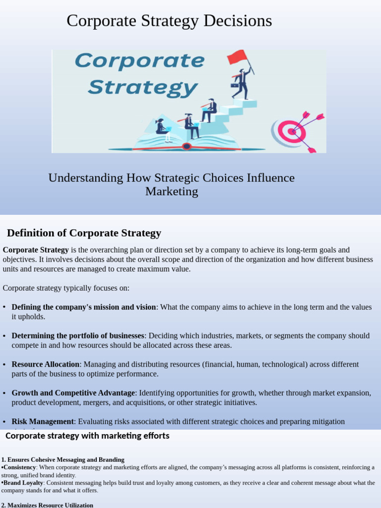 Aligning Corporate Strategy and Marketing | PDF | Strategic Management ...