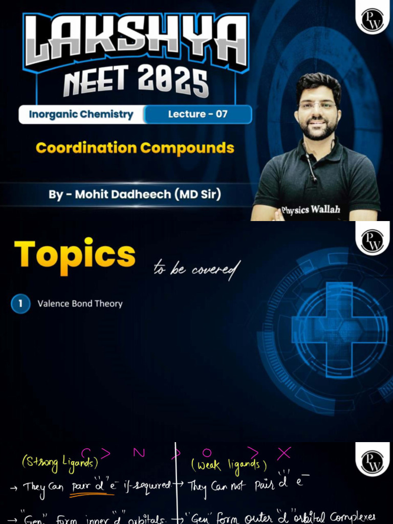 Coordination Compound 07 - Class Notes - Lakshya NEET 2025 | PDF Coordination Compound 07 - Class Notes - Lakshya NEET 2025 | PDF