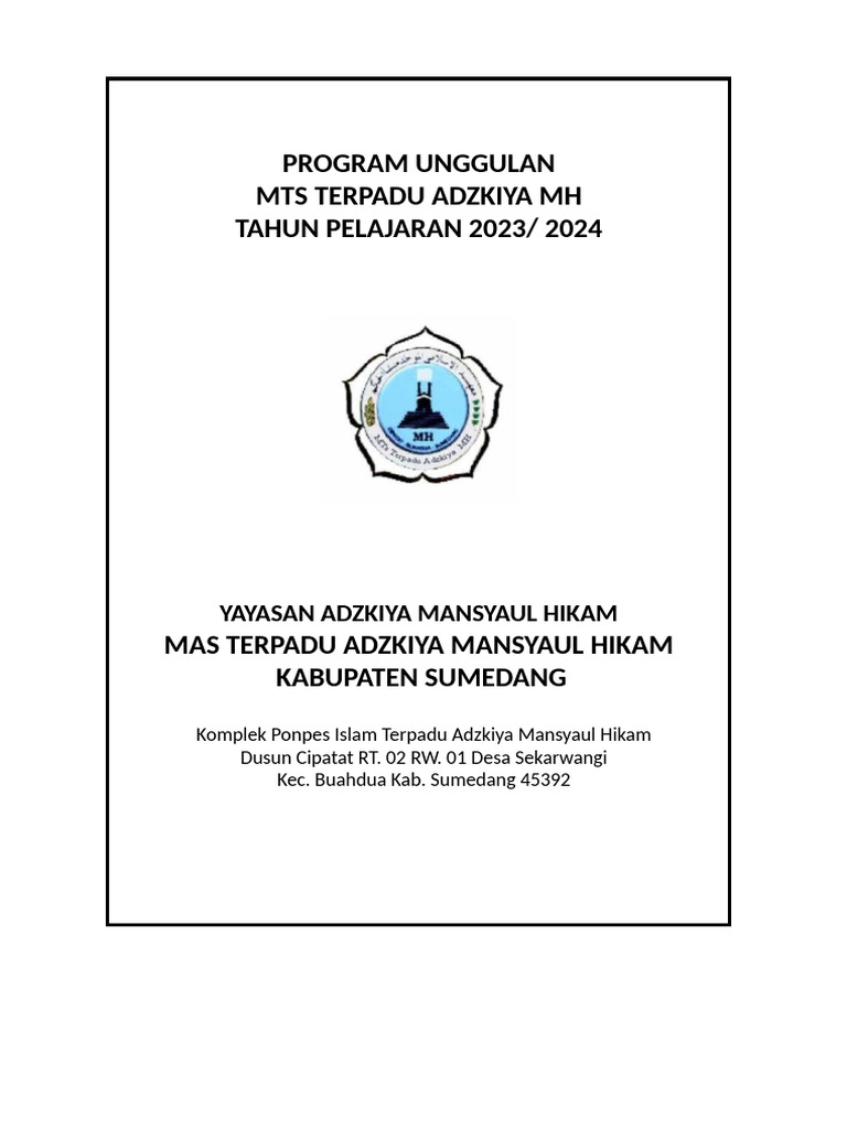 2.3.1.3 Program Unggulan - Mts | PDF