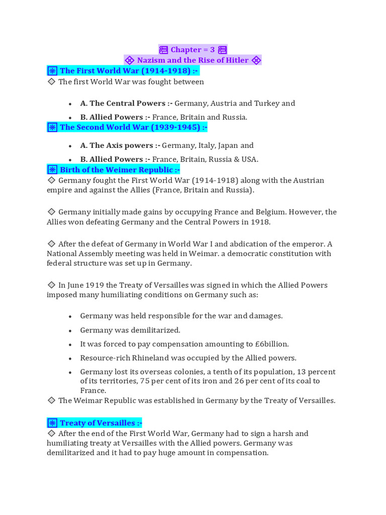 Nazism and The Rise of Hitler | PDF | Weimar Republic | Nazi Germany