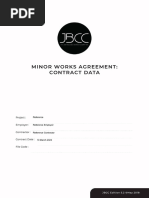 JBCC Minor Works Agreement Contract Data Edition 5.2 | PDF