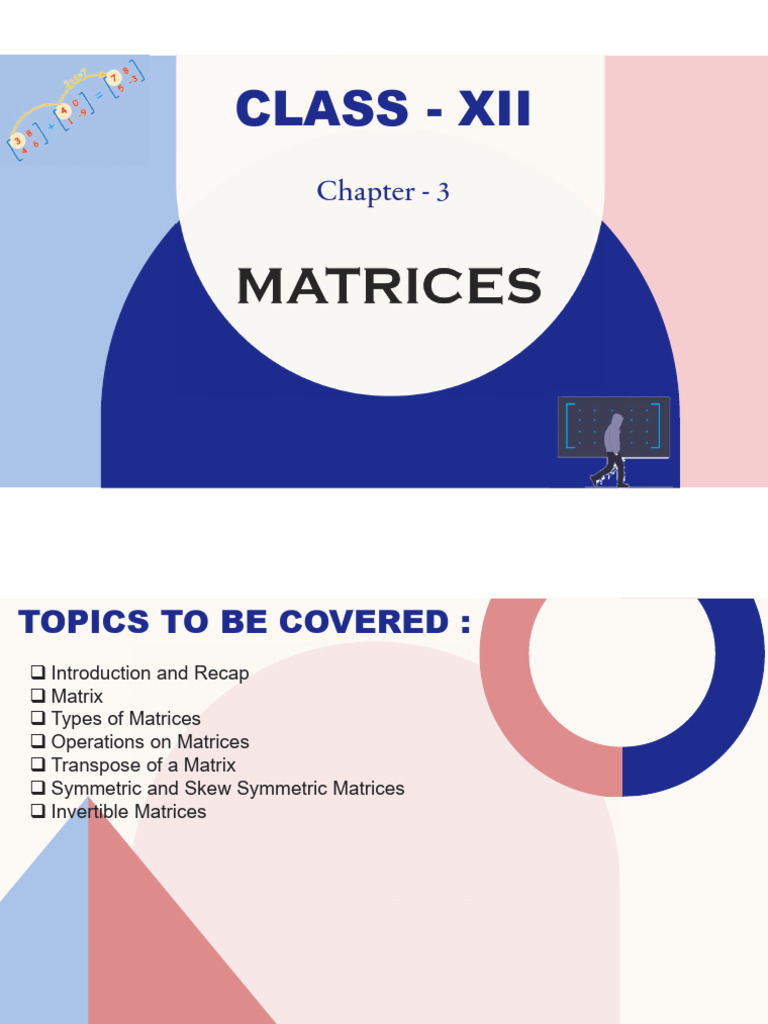 Xii Ch-3 Matrices | PDF | Matrix (Mathematics) | Abstract Algebra