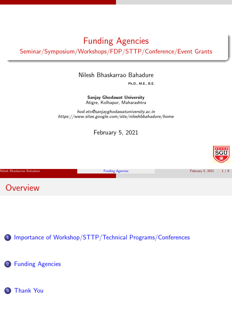 Funding_Agencies_Workshop_FDP_STTP_Cof | PDF | Science