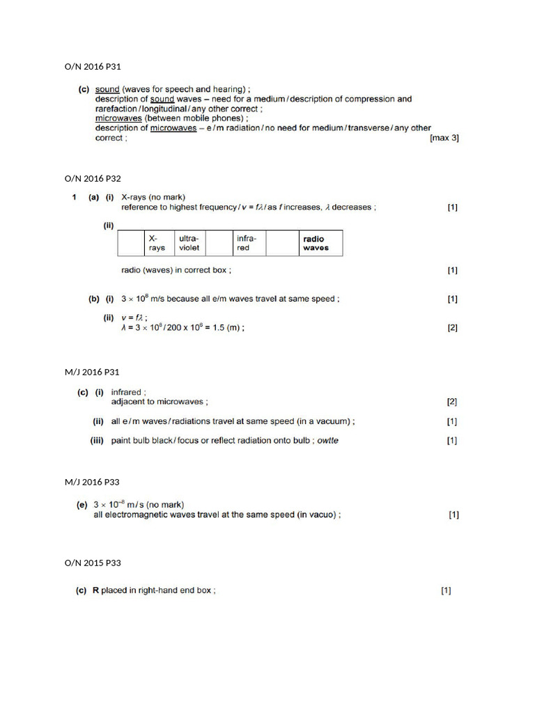 Electromagnetic Wave (Exercise Ans) | PDF