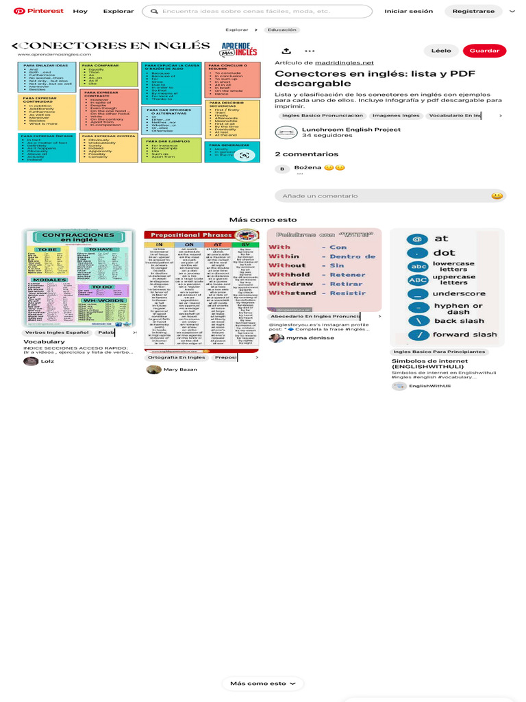 Conectores en Inglés Lista y PDF Descargable - Madrid Inglés Conectores en Ingles, Como Aprender ...