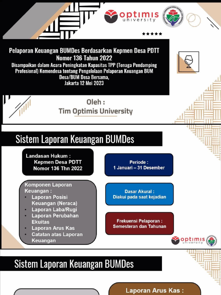 Laporan Keuangan BUMDesa-Optimis University | PDF