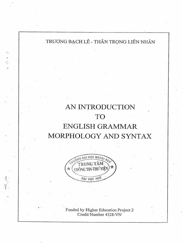 An Introduction To English Grammar Morphology and Syntax | PDF