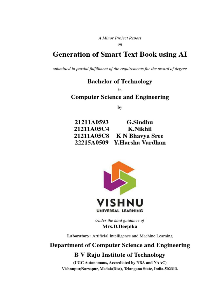 Generation of Smart Text Book Using AI Documentation | PDF | Artificial ...