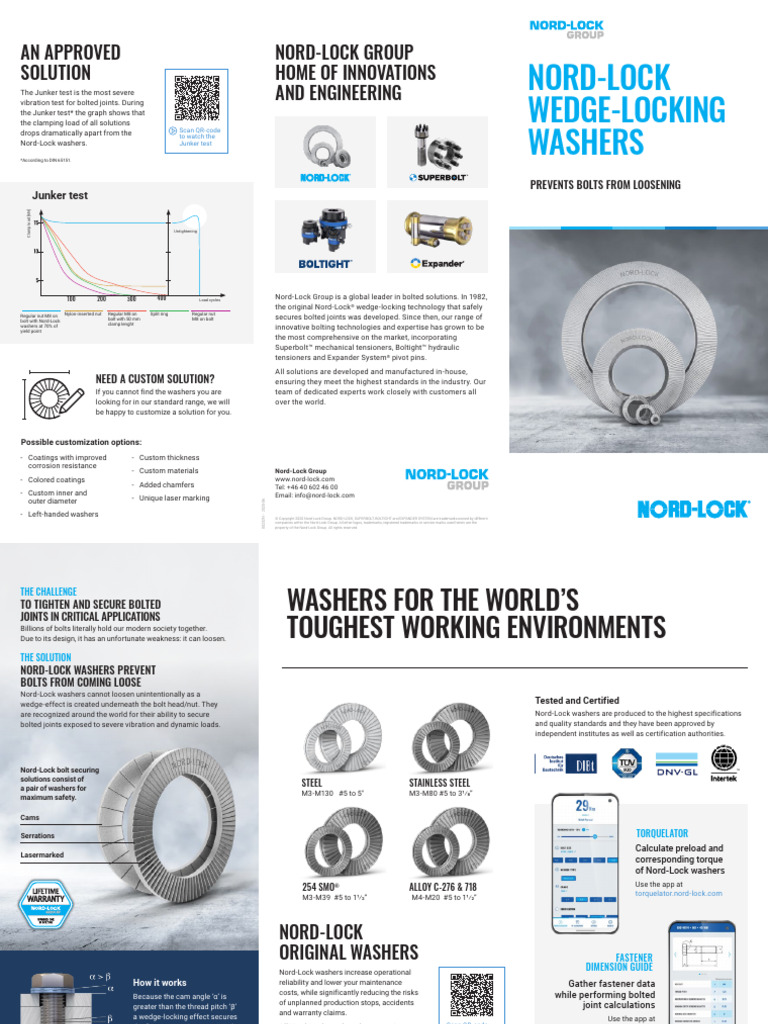 Nord Lock Washers Trifold v2 | PDF | Washer (Hardware) | Screw