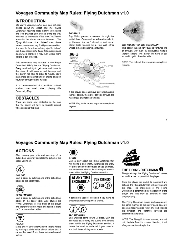 Voyages Community Map Rules - Flying Dutchman | PDF | Sailor