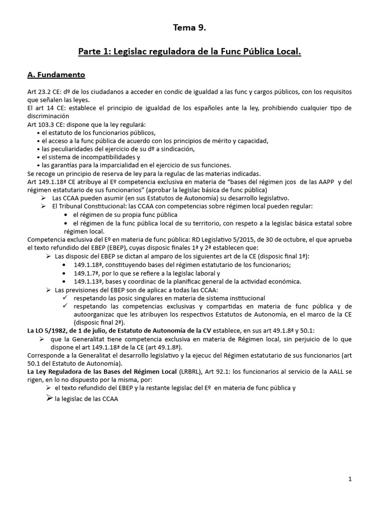 Legislación Reguladora de La Función Pública Local | PDF | Servicio ...