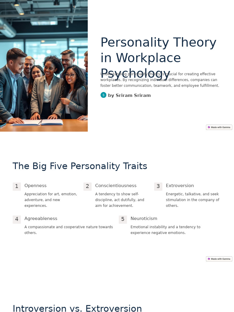 Personality-Theory-in-Workplace-Psychology | PDF | Extraversion And ...