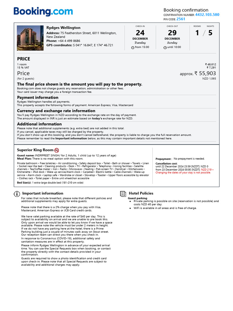 Confirmation WELLINGTON | PDF | Payments