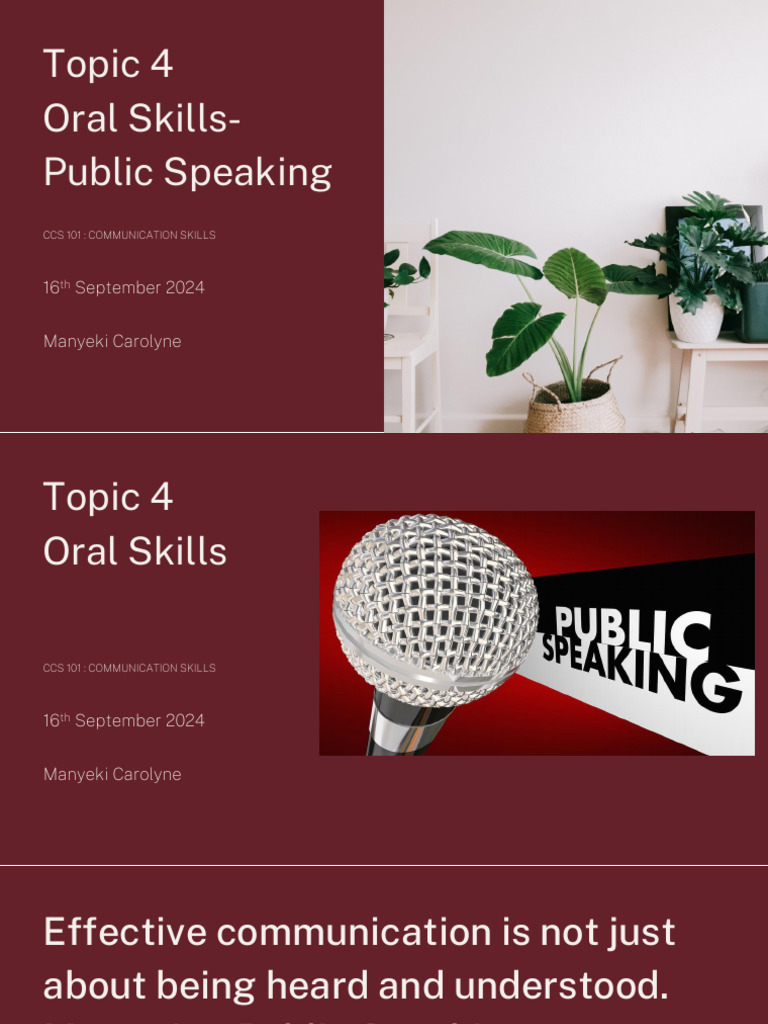 CCS 101 Oral Skills Public Speaking 16 09 24 | PDF | Public Speaking ...
