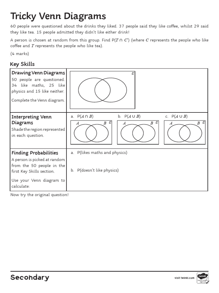 Tricky Venn Diagrams | PDF | Hot Drinks | Conceptual Model