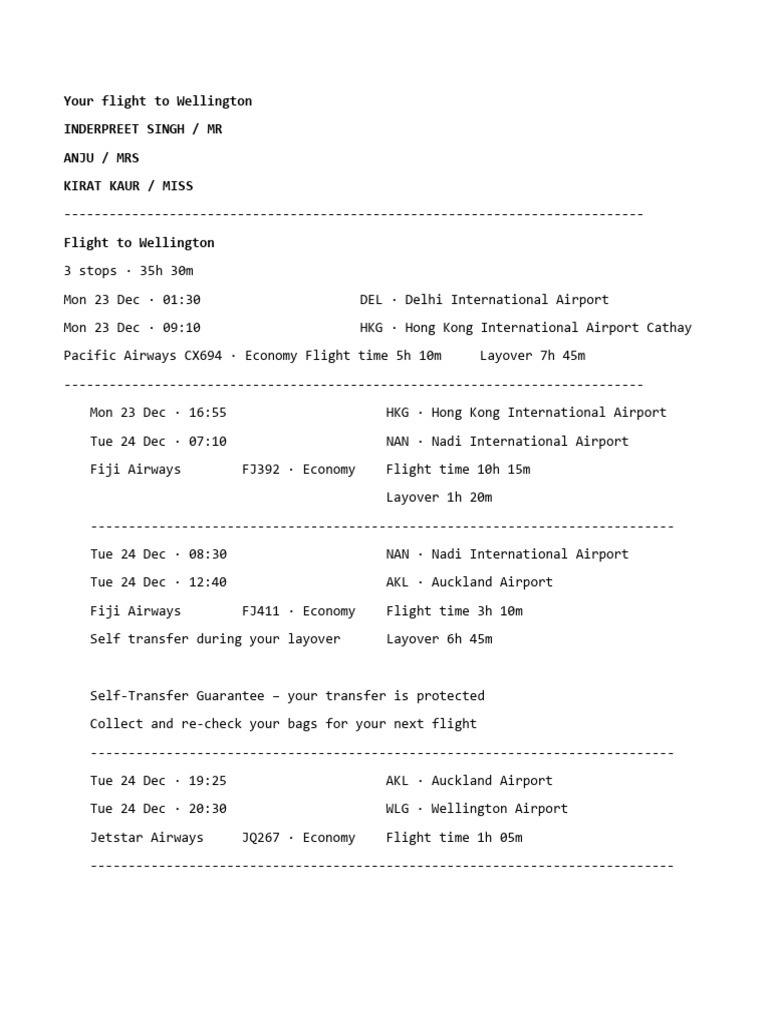 Flight Ticket and Travel Plan | PDF