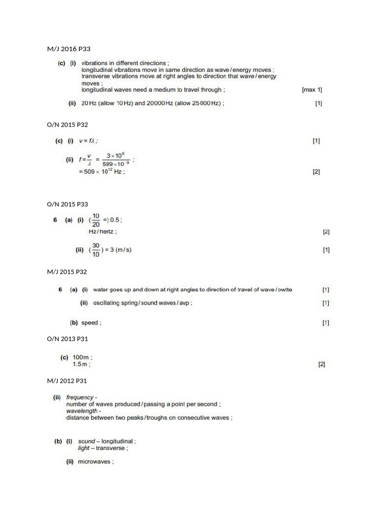 Waves (exercise ans) | PDF