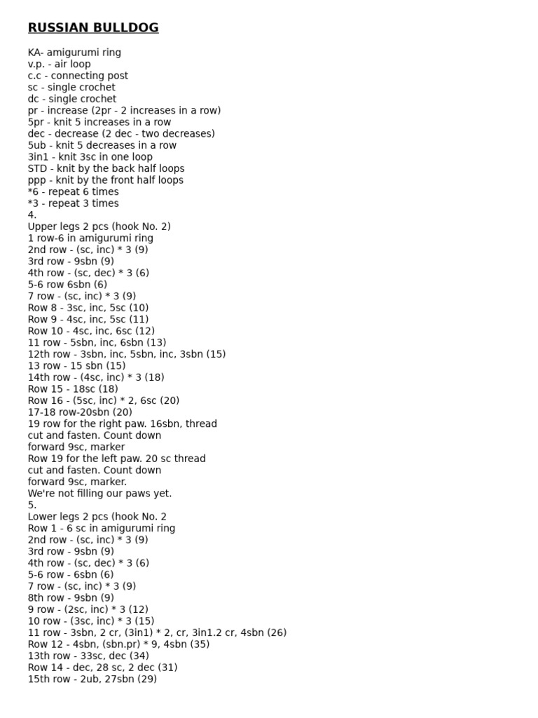 Bulldog Russian Translation | PDF | Knitting | Yarn